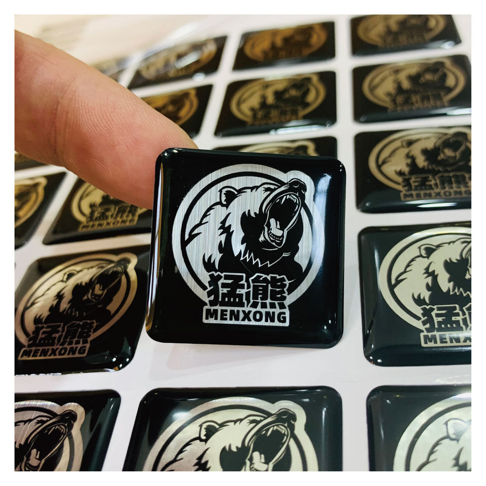 UV Waterproof Custom Round Resin Stickers Sheet Vinyl Durable Car Brand ...