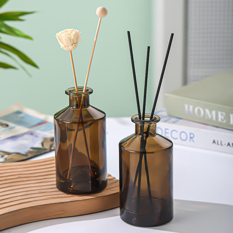High Quality 200ml Flameless Cylindrical Glass Diffuser Bottle Pump ...
