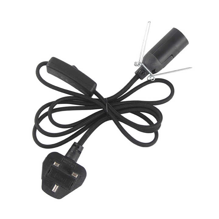 BS 3 Pin Electric Copper Power Cable UK Dimmer Swith Salt Lamp Cord ...