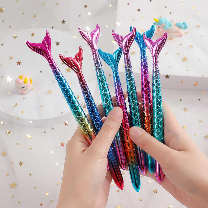 Cartoon Children Mermaid Tail Color Neutral Pen 0.5mm Black Ink Pen ...
