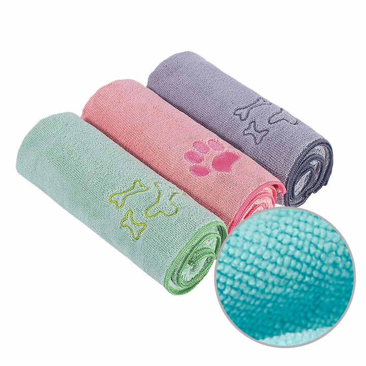 Super Soft Absorbent Microfiber Dog Drying Towel Pet Grooming Bath ...
