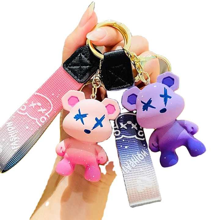 Cartoon Resin Color-changing Bear Keychain Cute Creative Fashion ...