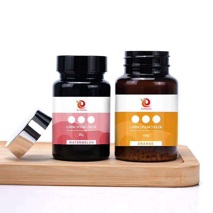 Free Sample 80CC 120CC 150CC 200CC White Black PET Plastic Pill Vitamin Bottles Capsule Pill ...