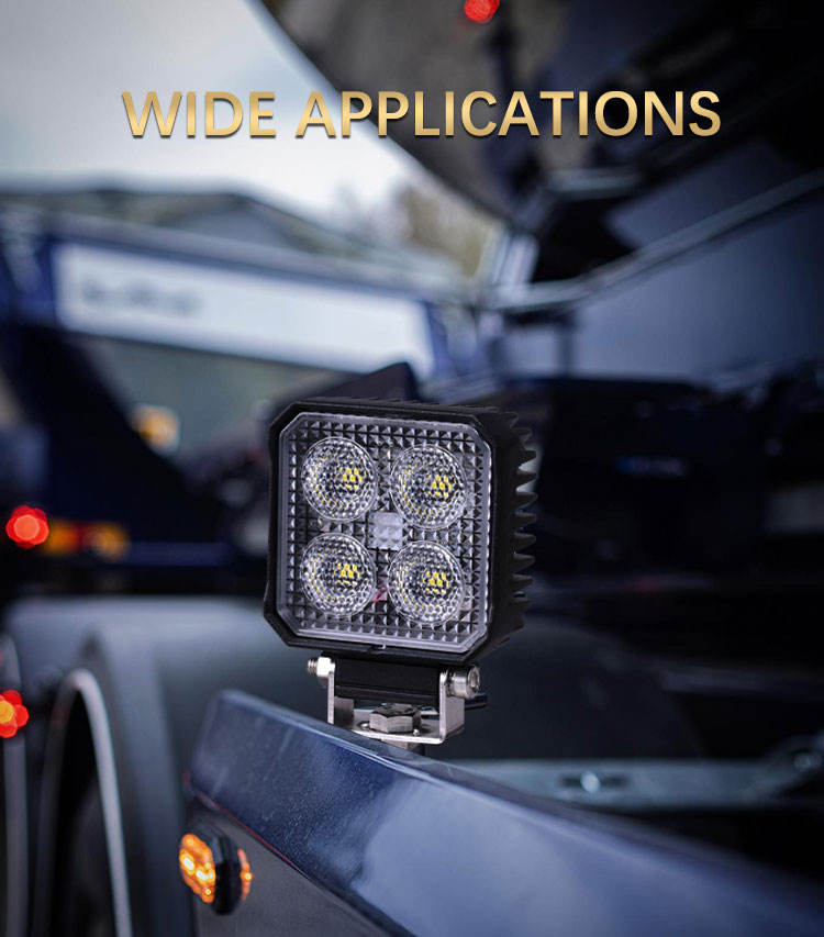 3 Inch 12V 24V 6000K Square Waterproof LED Working Light 4X4 Offroad ...