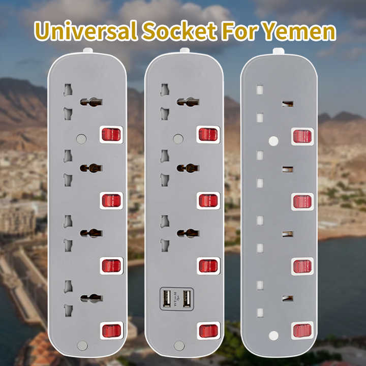 Universal 3 Gang Extension Socket Plastic with 3 AC Outlets Without ...