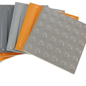 Anti Slip Warning Tactile Paving Rubber Tile 300x300x20 mm gray Tactile ...