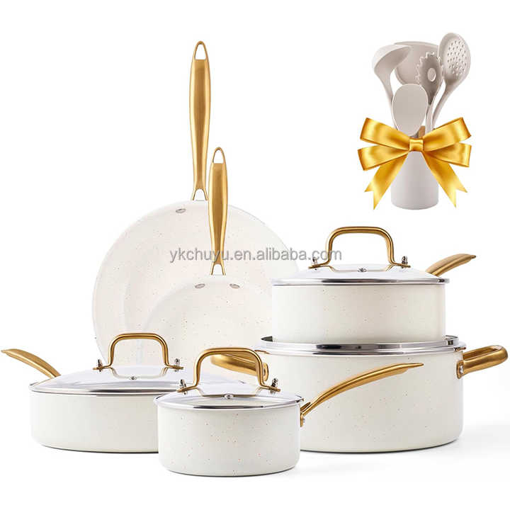 Luxury Green 16-Piece Induction Cookware Set - Ceramic Non Stick