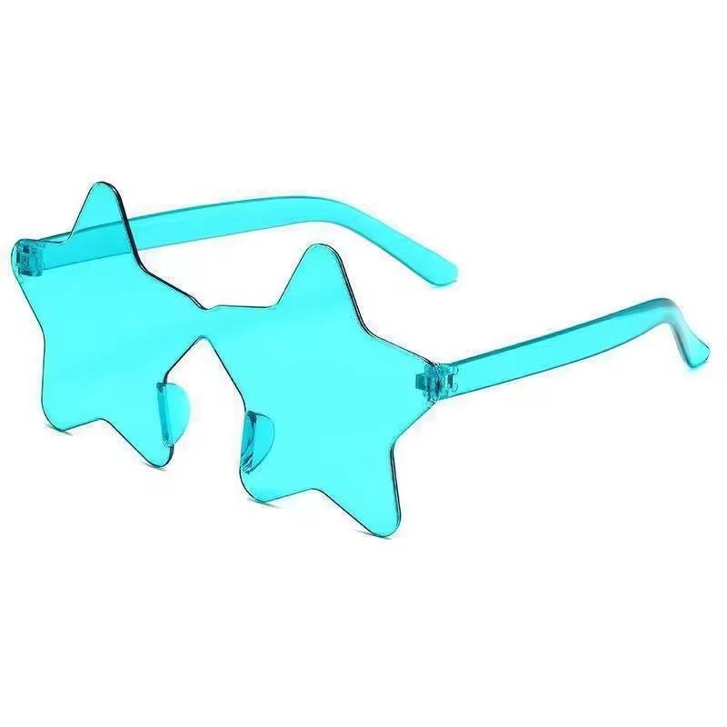 Unisex Rimless Star Shaped Sunglasses Pentagram Transparent Valentine ...