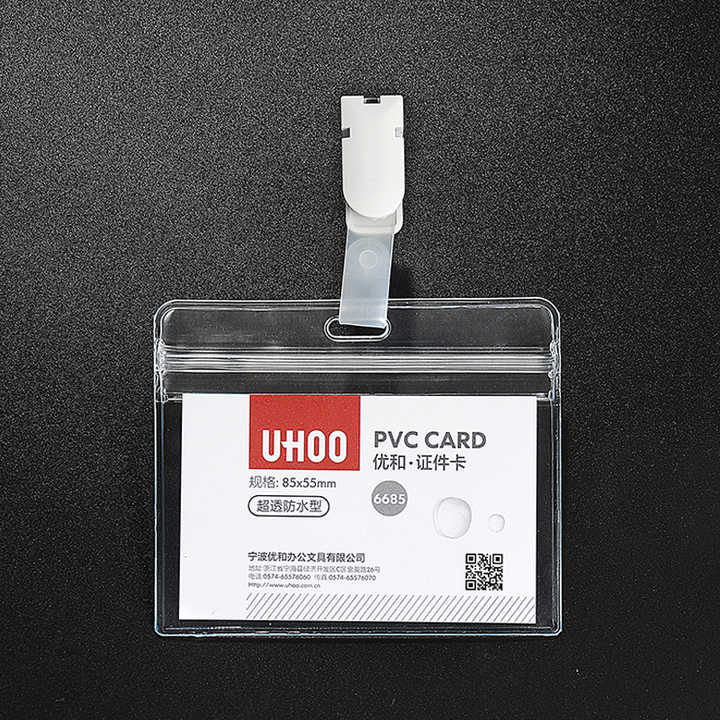 Clear PVC Id Card Holder Waterproof Resealable Zipper Name Tag Badge ...