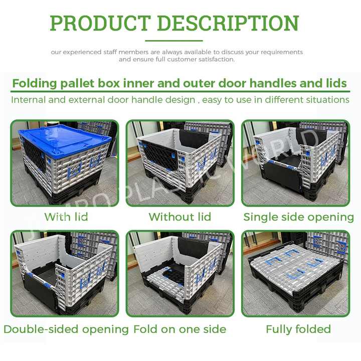 Industrial Foldable Storage Box - Large Container Plastic Pallet