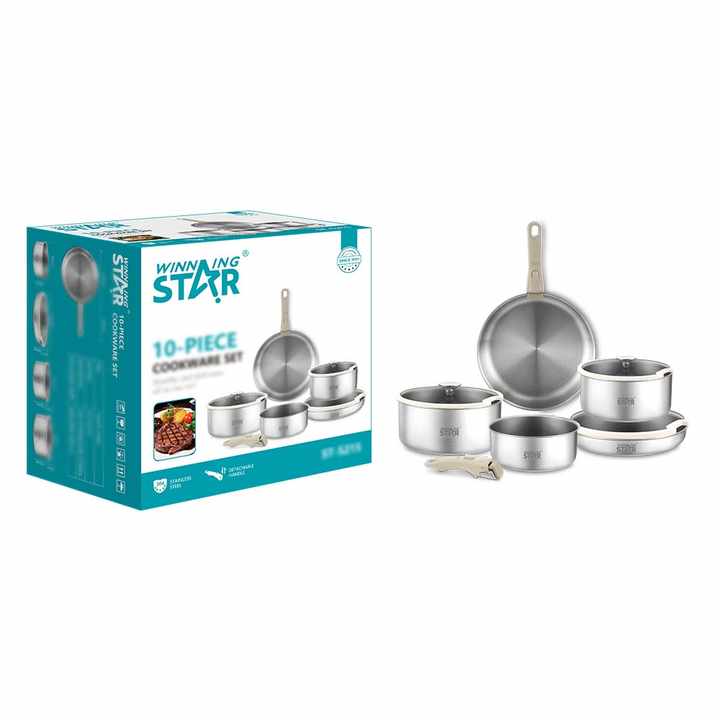 WINNING STAR Nonstick Cookware Set - 10pcs Induction Pots