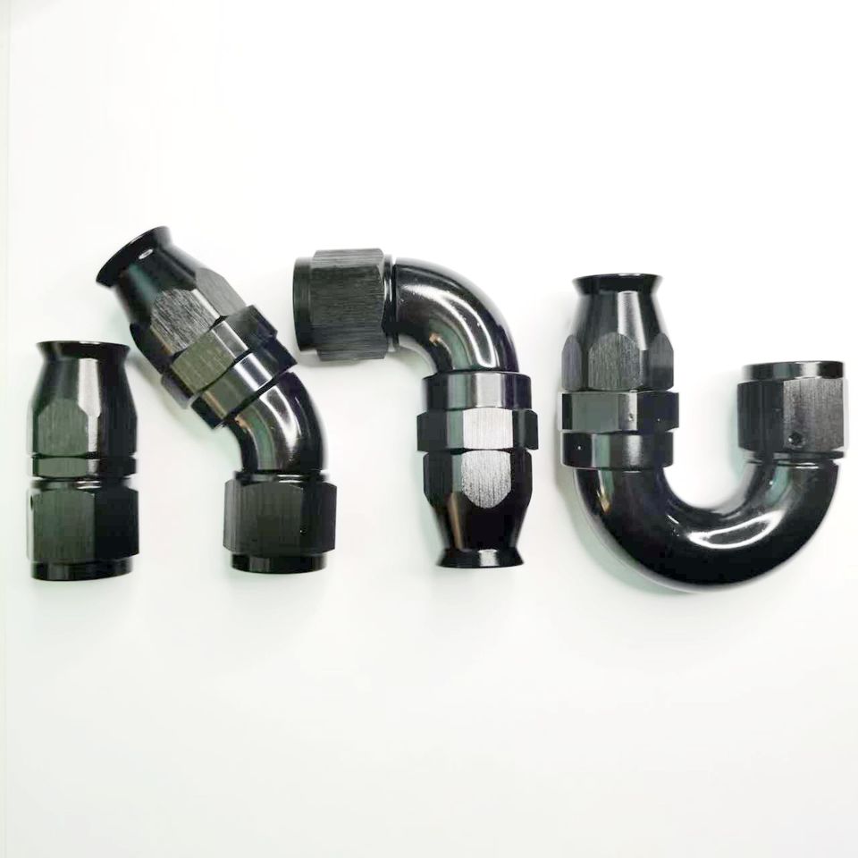Factory Price Hose PTFE Fittings 0/45/90/180 Degree Full Flow Hose Ends ...