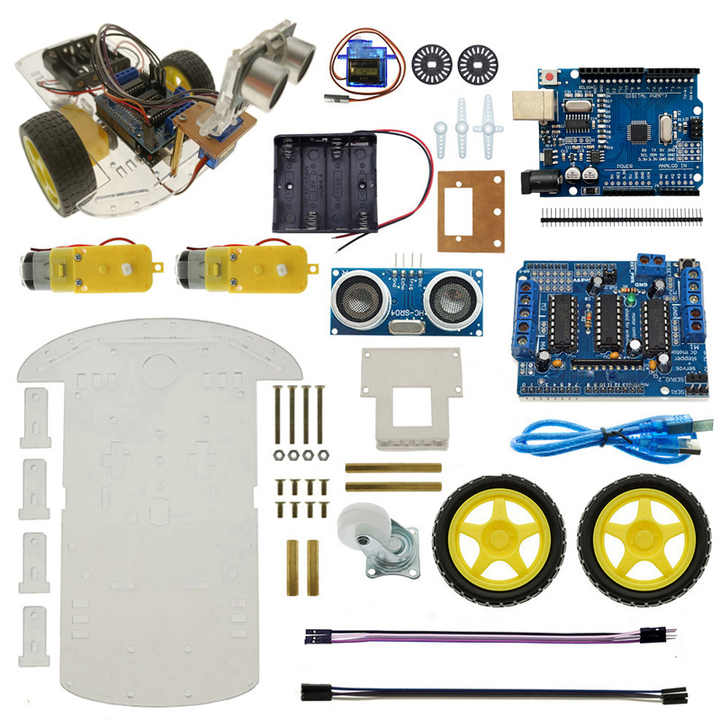Smart Robot Car Chassis Kit Ultrasonic Obstacle Avoidance Kit For ...