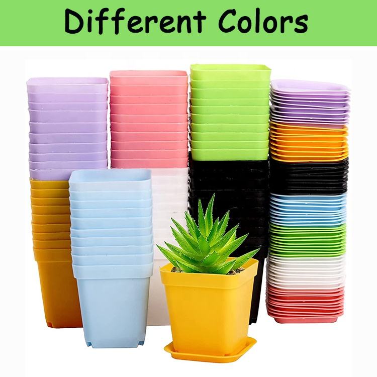 Colorful Plastic Flower Pots - Perfect for Indoor & Outdoor
