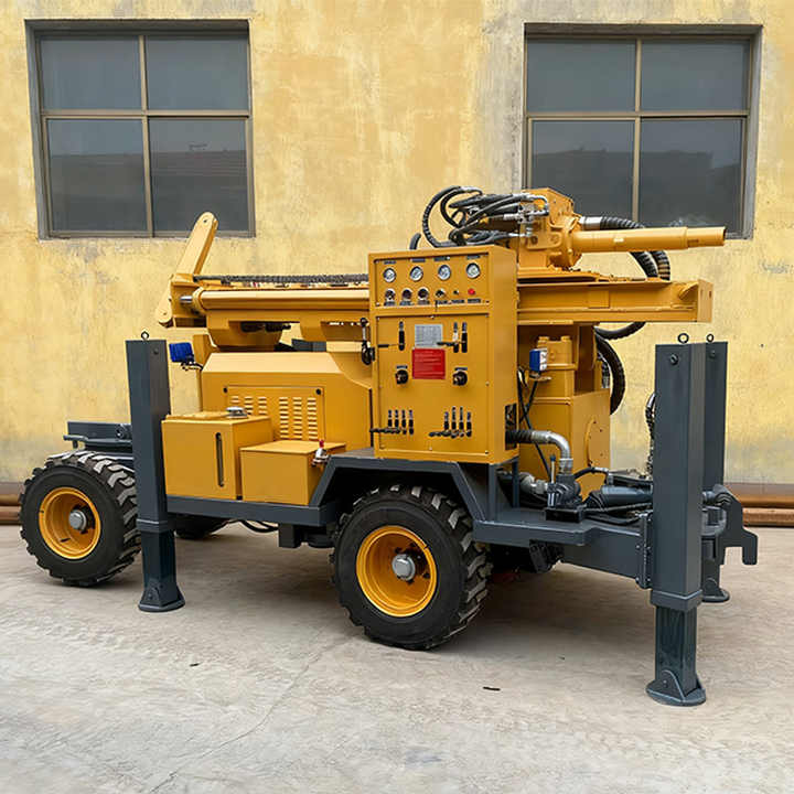 300 M Big Bore Rubber Wheel Water Well Drilling Rig Tractor Operated ...