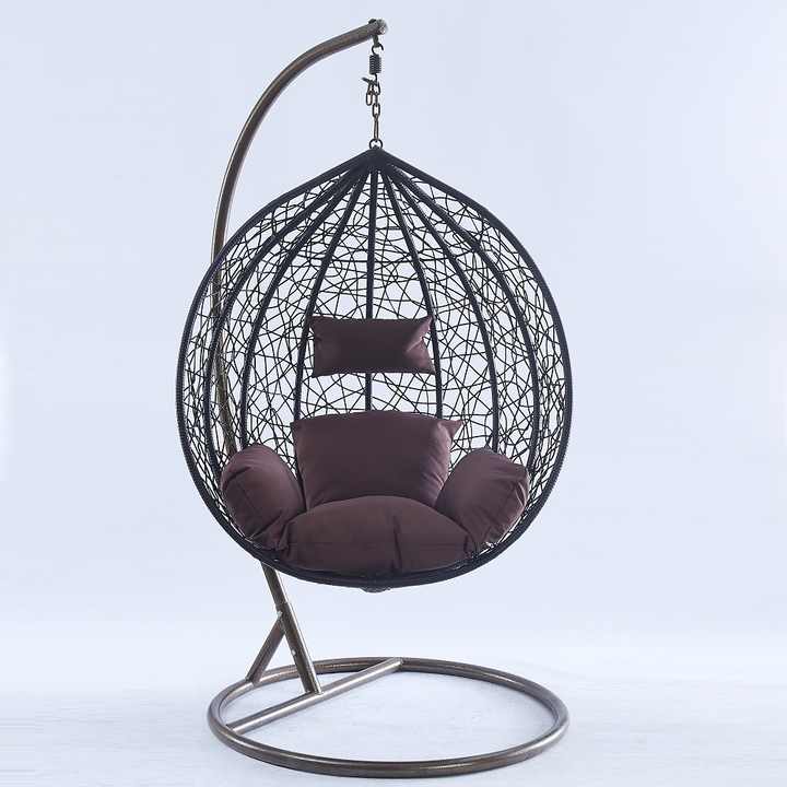 Modern Outdoor Patio Egg Chair Swing Hanging Rattan Chair Stand Metal ...