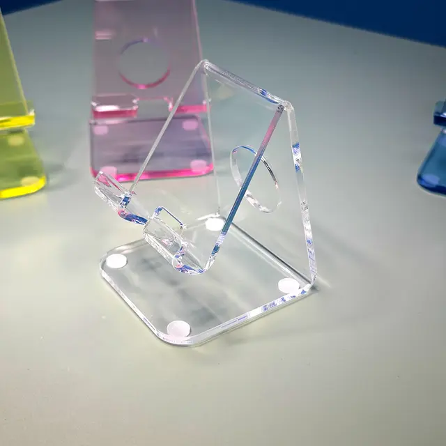 Crpich Portable Clear Acrylic Cell Phone Stand Desk Accessories Android ...
