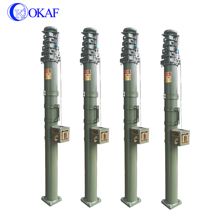 OKAF Manual Hand Crank Retractable Telescopic Antenna Mast