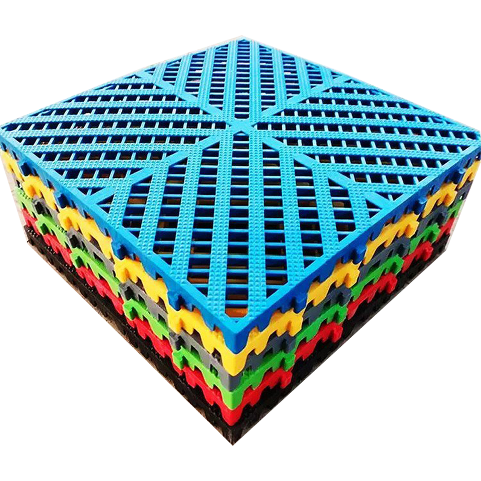PP Interlocking Garage Floor Tiles Car Workshop Flooring Drainage Car ...