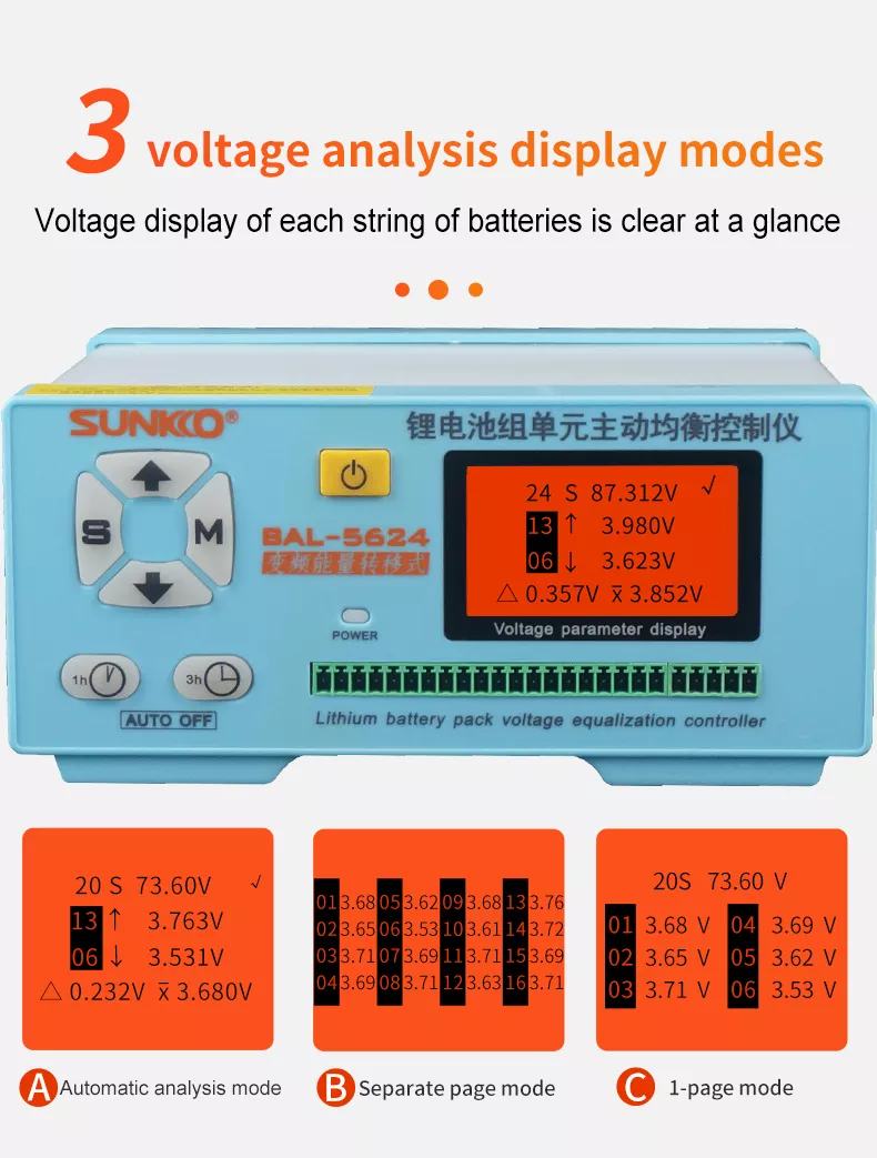 Active Balancer Sunkko BAL-8624 2S~24S 8A Battery Voltage Analyzer Balancer Products from Hunan ...