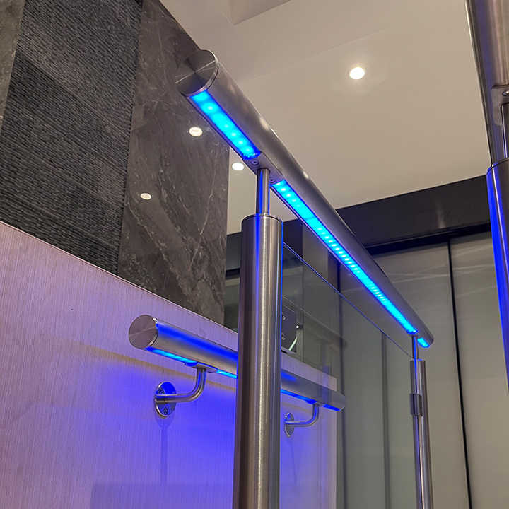 Stainless Steel LED Handrail Railing Design for Stairs