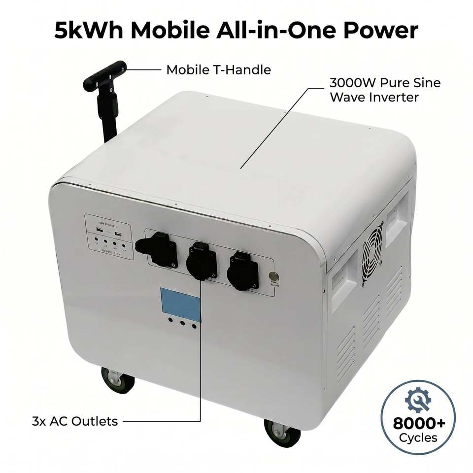 Solar/Wind Energy Storage System 51.2V 100Ah 5.12kWh UPS Backup Power ...