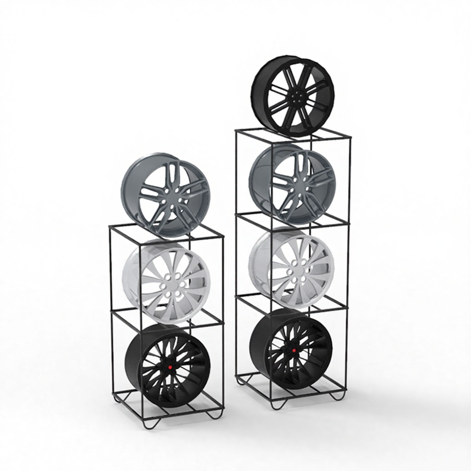 Car Shop Steel 22 Inch Car Rim Display Stand Rack Wheel Hub Display Rack