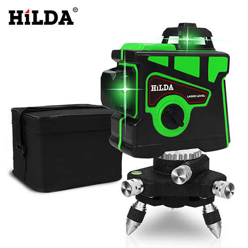 Factory Green Laser Level 2 Line 1 Point 360 Rotary Lazer Line LS055 Lithium ion Battery Cross Line Level