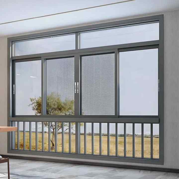 Modern Style Slim Frame Black Aluminum Sliding Window with Handle for Patio| Alibaba.com