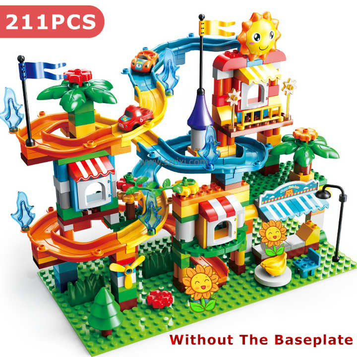 211PCS Marble Race Run Funnel Slide Blocks - Educational Toys