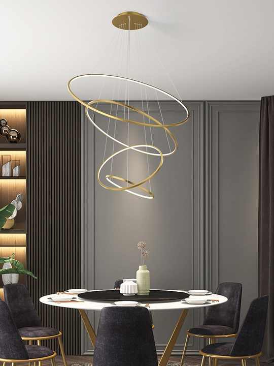 Modern Circle Light Pendant Design Luxury Ring LED Hanging Lamp Villa ...