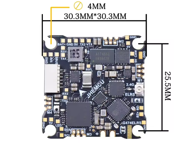 JHEMCU G474ELRS AIO Flight Controller Built-in 2.4G OSD 8MB Black Box 1 ...