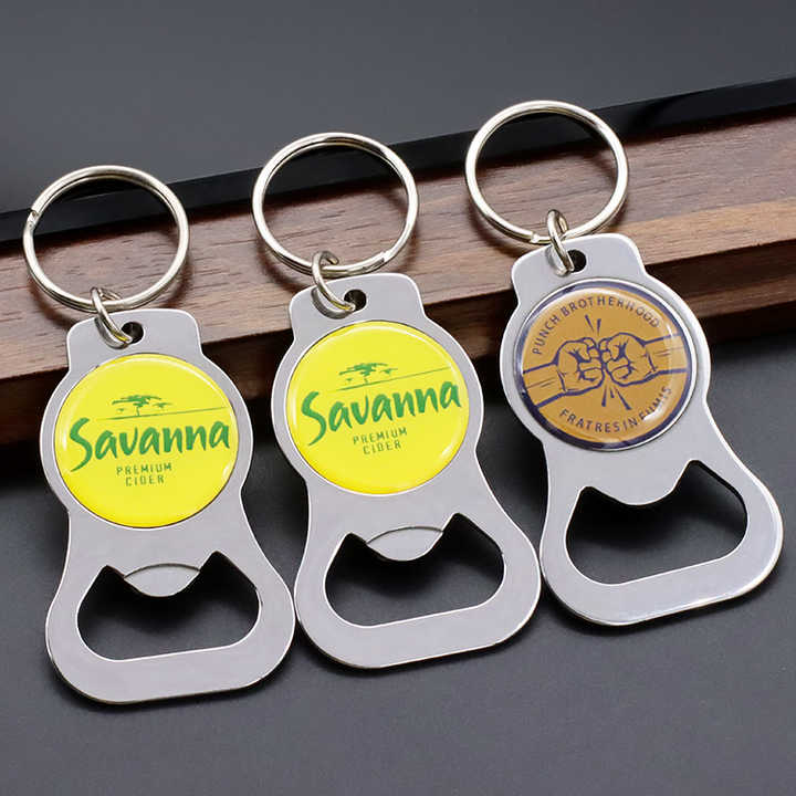 Cheap Bulk Custom Epoxy Sublimation Beer Bottle Opener Keyring Bottle ...