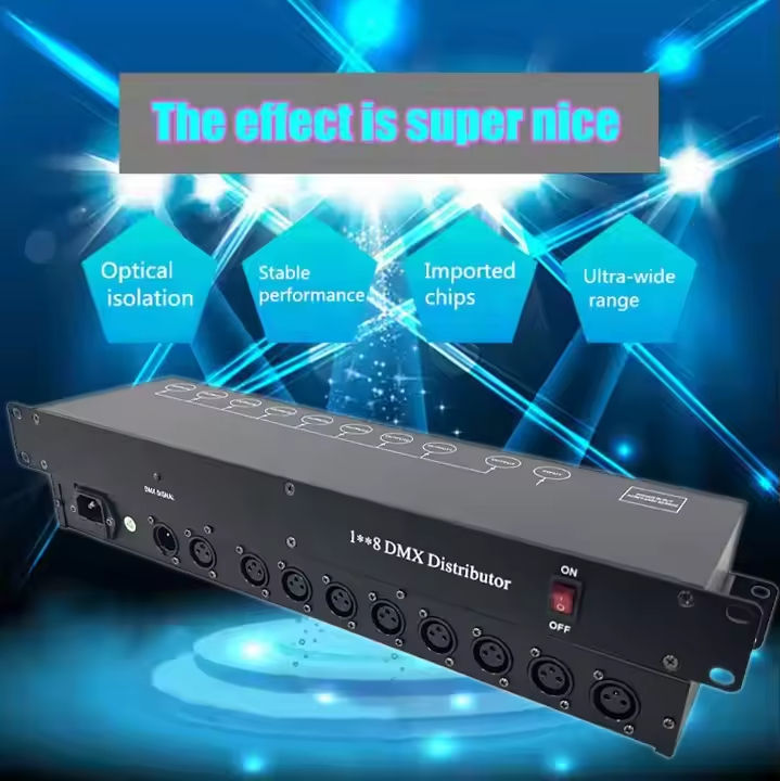 8-Channel DMX512 Signal Distribution Amplifier for LED Projection ...