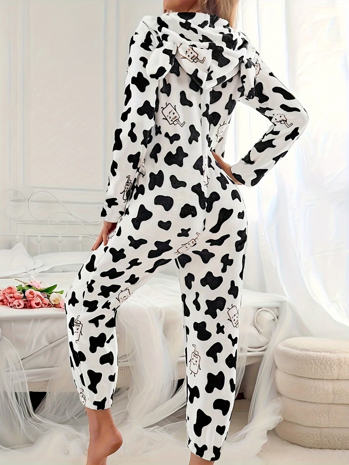 Unisex Animal Cartoon Cosplay Hooded Onesie Pajamas Polyester ...
