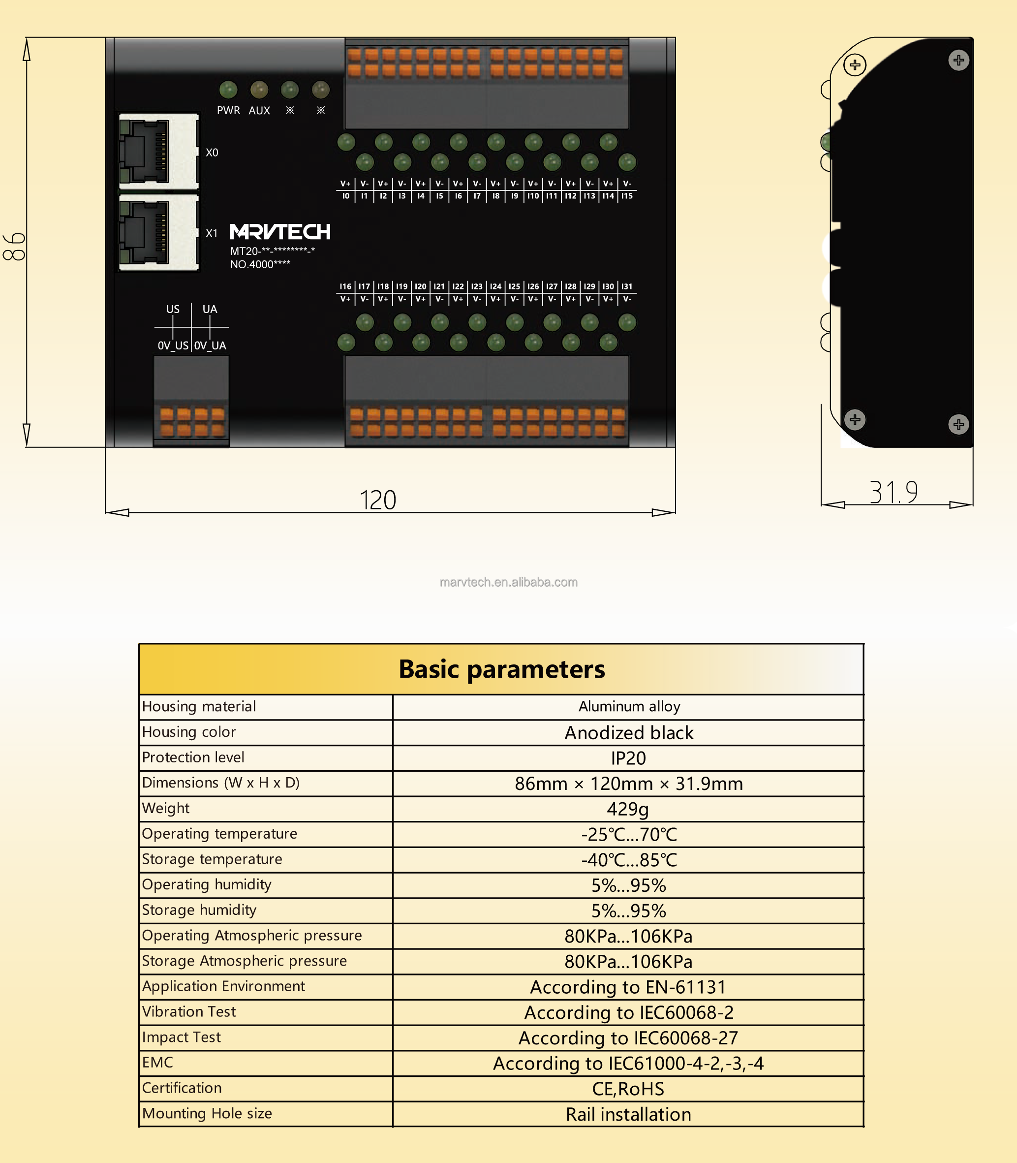 PNP 32 channel input separate fieldbus module for ethernet ip ethercat ...