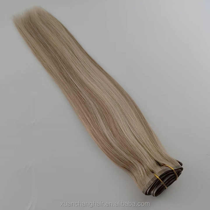 Indian Remy Human Hair Extensions Seamless Invisible Clip-In Hair ...