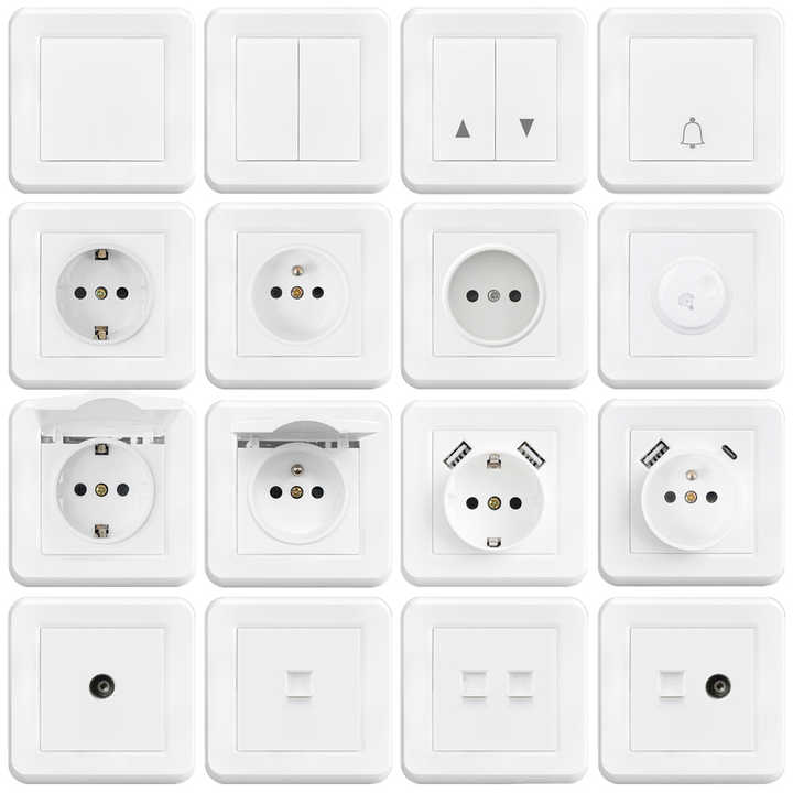 FIKO European Standard Wall Light Switches and Sockets