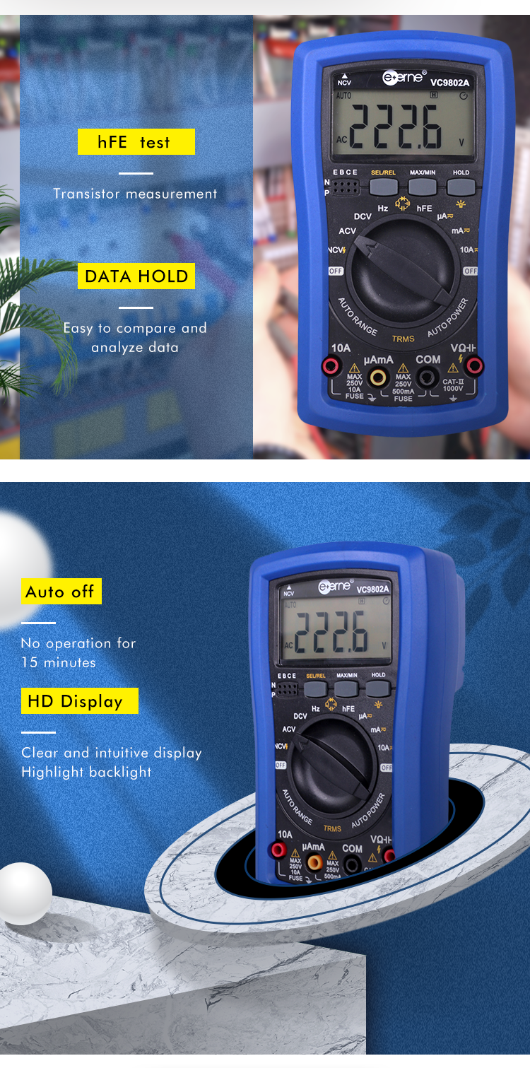 Đồng Hồ Vạn Năng Gia Dụng Độ Chính Xác Cao Vc9802a - Buy Digital Multi ...