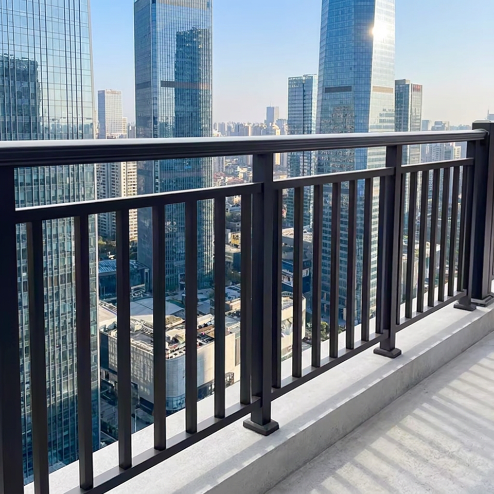 Galvanized Steel Balcony Railing Vertical Bar Design Anti-Rust Outdoor ...