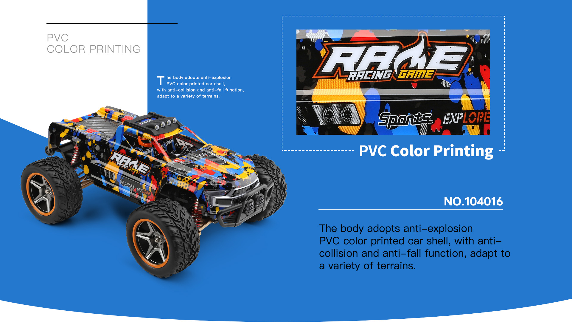 WLtoys 104016 RC Car Brushless 1:10 55KM/H High Speed 4WD Off-Road Racing Radio Control Toys ...