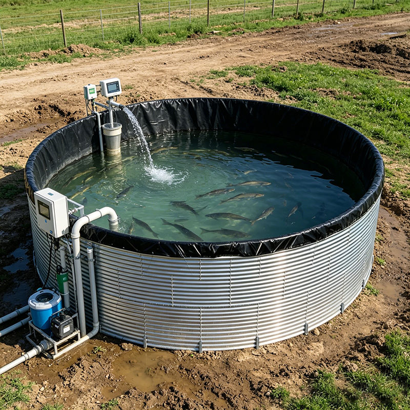 Durable Galvanized Steel Aquaculture Tank for RAS Intensive Farming ...