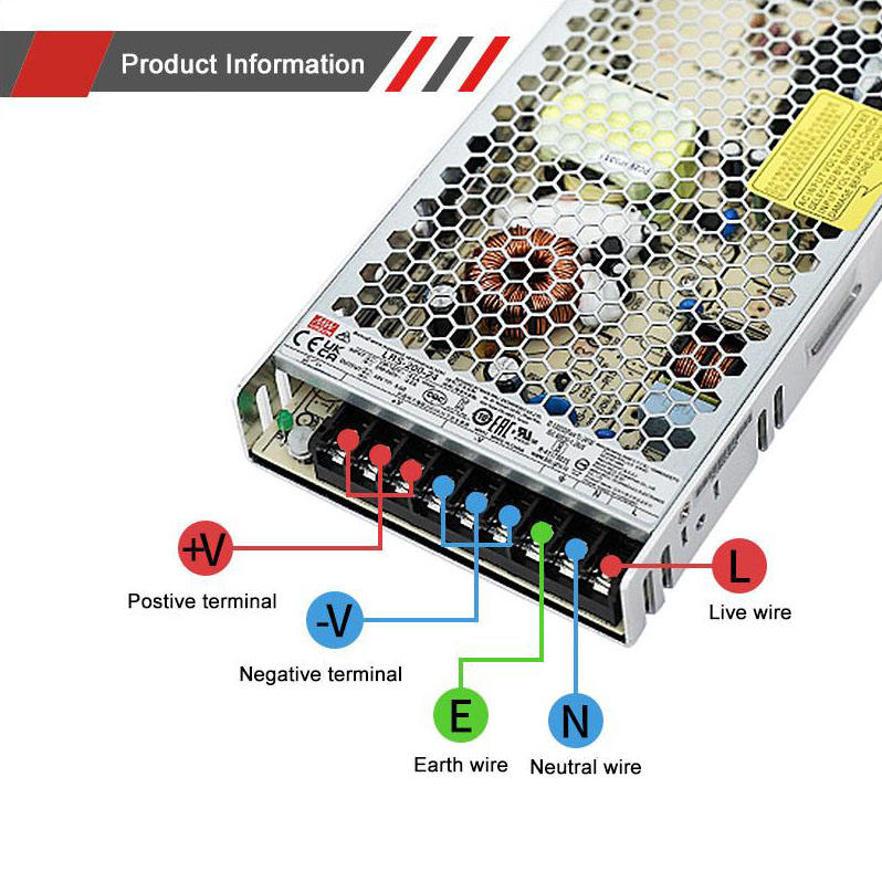 MEAN WELL LRS-200-15 15v14A Enclosed Type 200W Single Output Switching ...