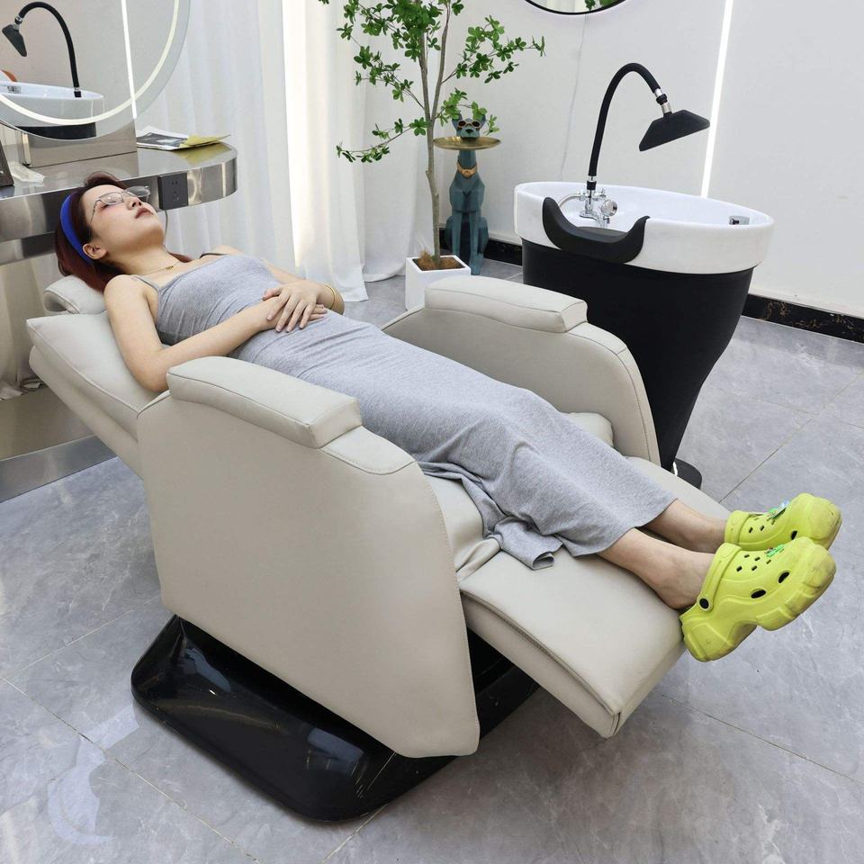 Adjustable Laying Down Head Spa Shampoo Bed Reclining Luxury Massage ...