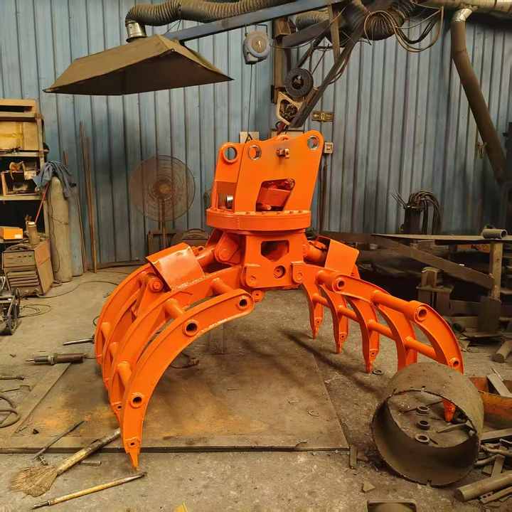 Special attachments for scrap steel recycling stations: excavator ...