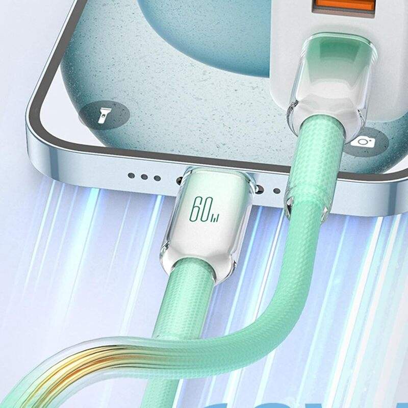 3ft 6ft 10ft 60W Type-C USB Cable Pure Copper Conductor 5A Fast ...