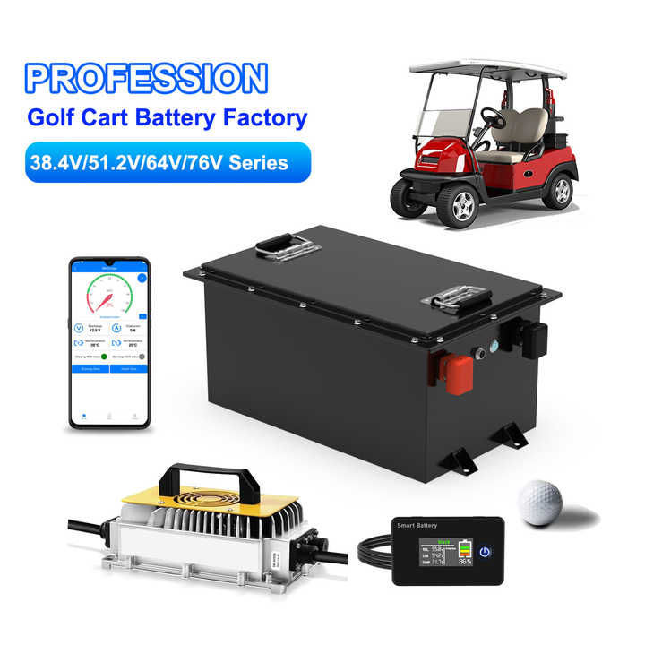 36V 100AH Lithium Ion Battery Golf Cart Sweeper Lawn Mower 38.4V LiFePO4 Iron Battery Pack Built ...