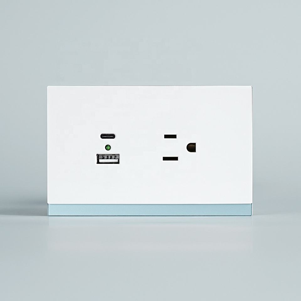 South American USB C Wall Socket US Standard 3 Pin Ground Socket Type ...