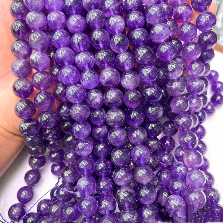 Amethyst Beads for Bracelets Natural Gemstone Jewelry Wholesale ...