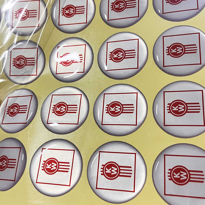 Custom Logo Clear Crystal Resin 3D Printing Dome Sticker